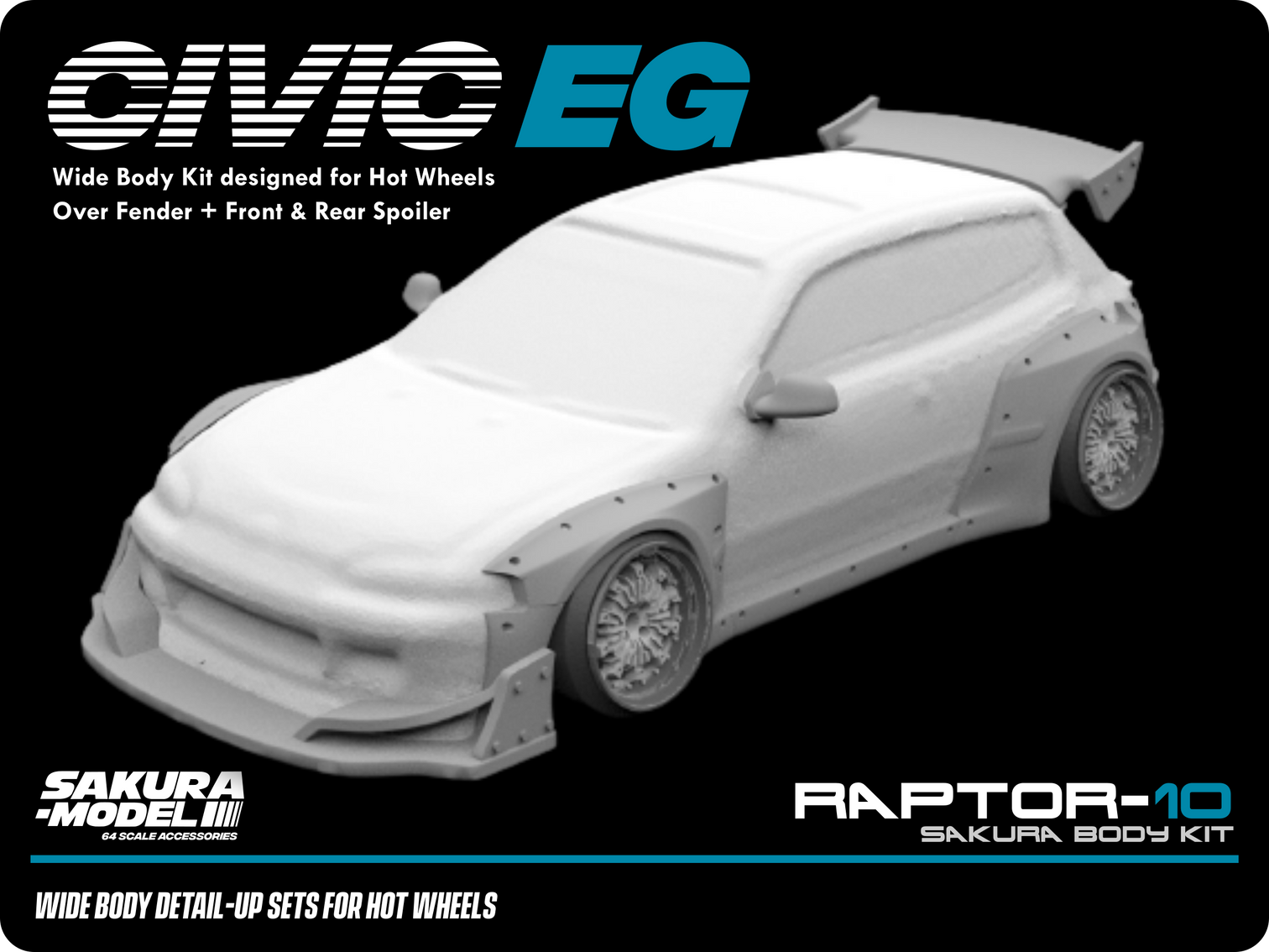 Add on body kit for Hot Wheels Civic EG6 – Sakuramodel