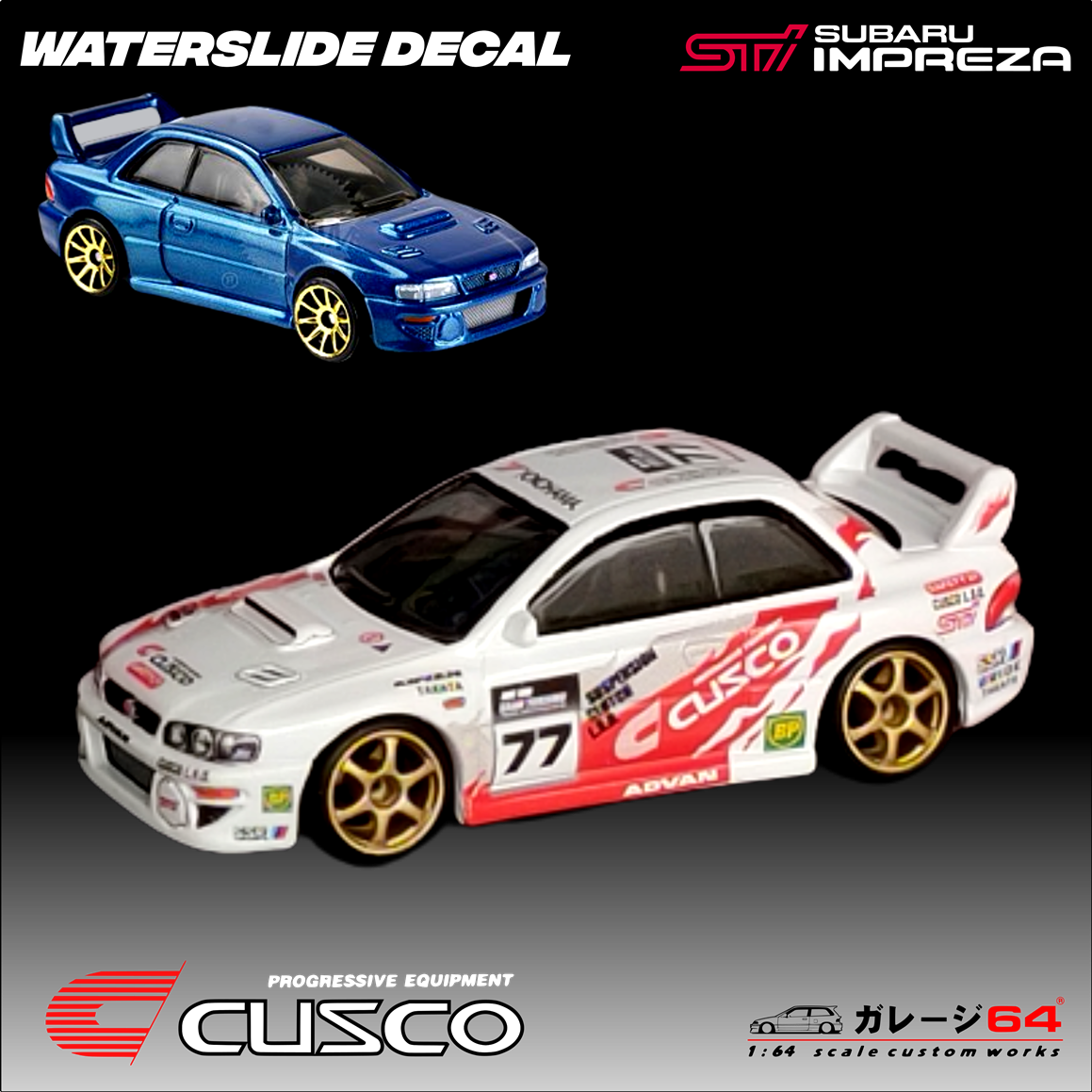 Decal Set Hot Wheels Subaru 22B Cusco Racing Team – Sakuramodel
